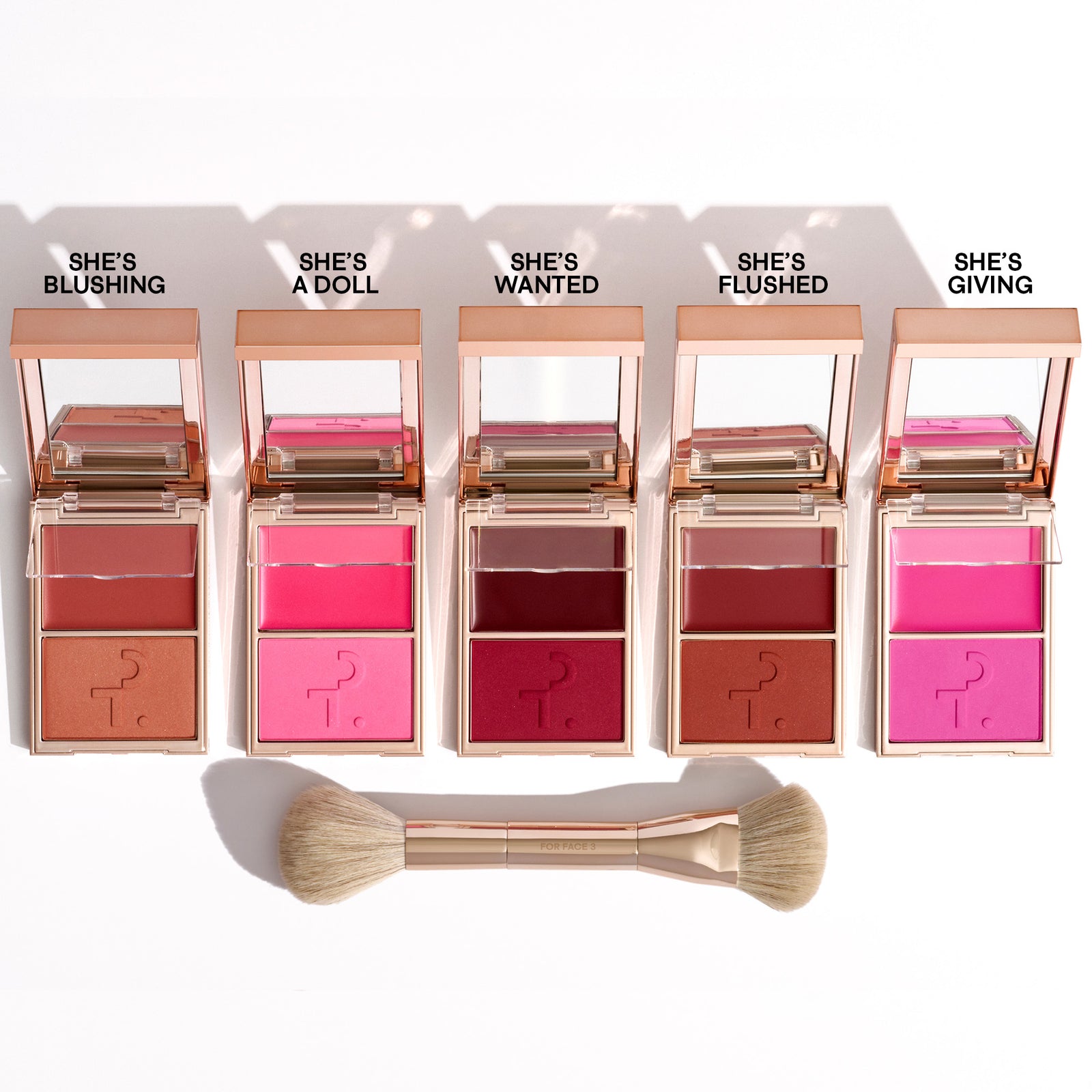 Patrick Ta Major Headlines Blush Duo & Dual-Ended Brush Set - Blush Cream and Powder Duo with ...